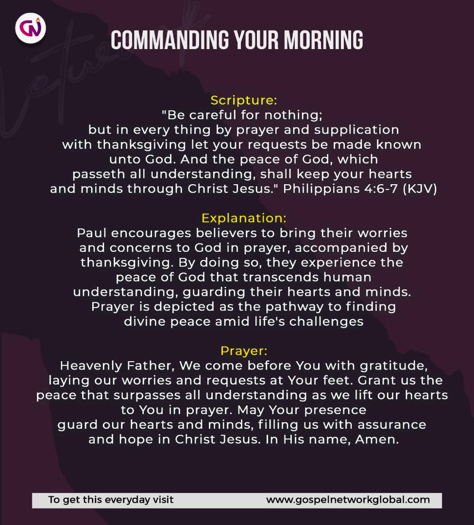 Commanding Your Morning devotion 27/04/2024 - gospelnetworkglobal.com